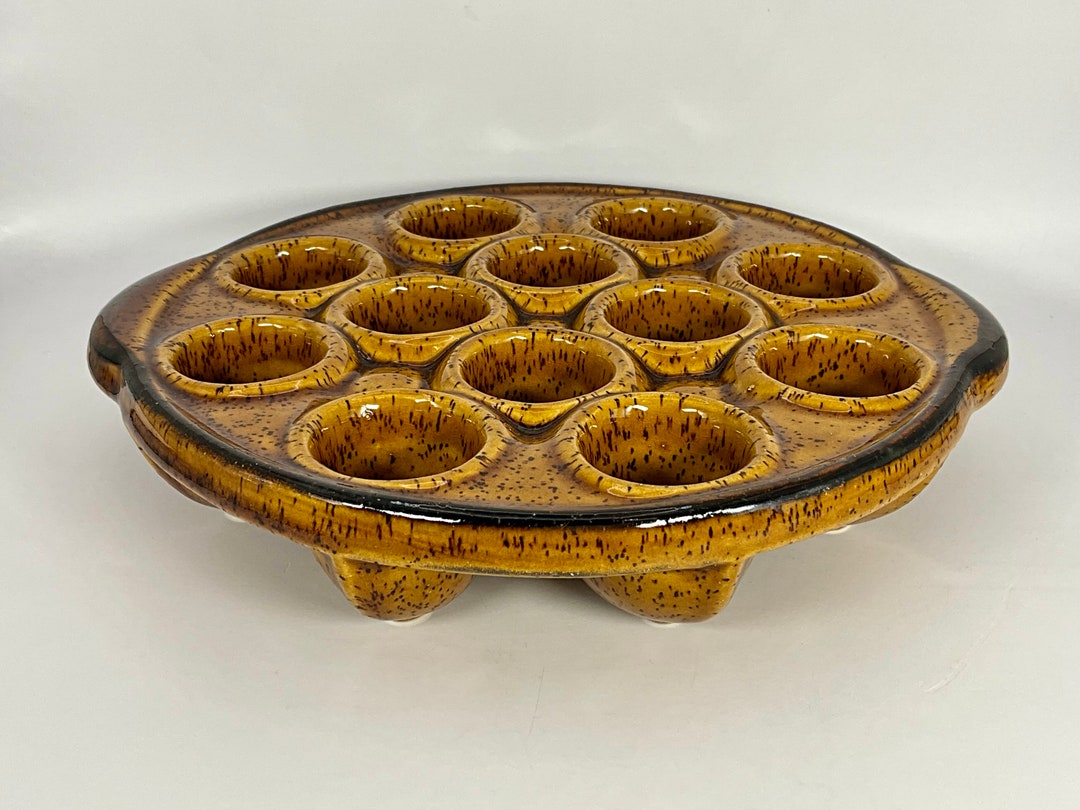 French Ornate Ceramic Escargot / Snail Serving Dish / Hors D Oeuvre ...