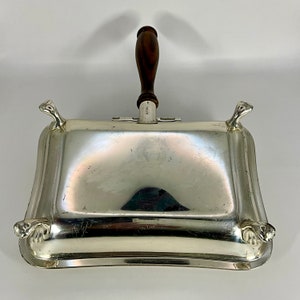 Stunning Italian Vintage Ornate Silver Plated Metal Silent Butler Crumb ...