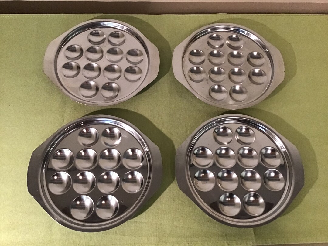 French Vintage Set of 4 Vintage Stainless Steel Escargot / Snail ...