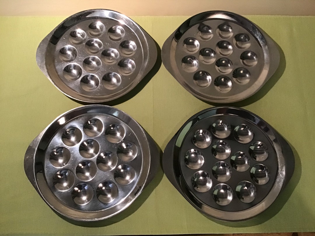 French Vintage Set of 4 Vintage Stainless Steel Escargot / Snail ...