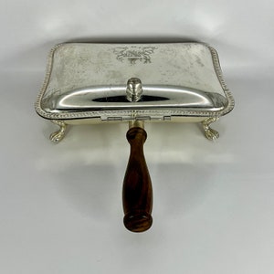 Stunning Italian Vintage Ornate Silver Plated Metal Silent Butler Crumb ...