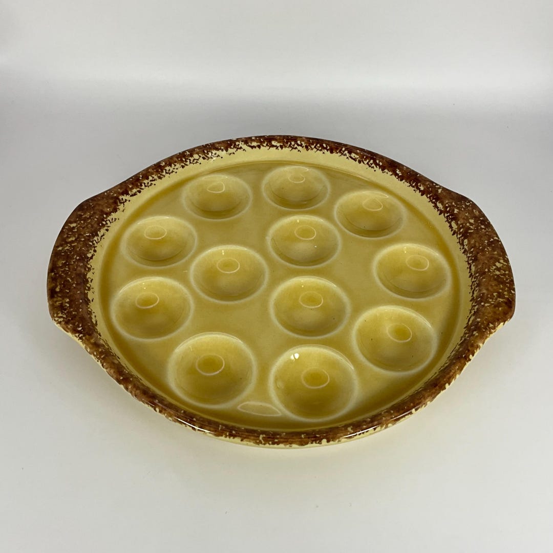 French Vintage GIEN France Ceramic Glazed Escargot / Snail Serving Dish ...