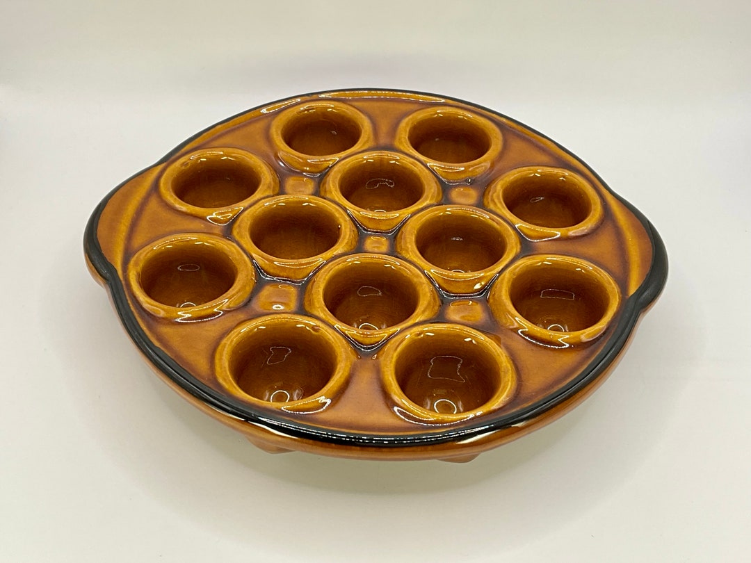 French Ornate Ceramic Escargot / Snail Serving Dish / Hors D Oeuvre ...