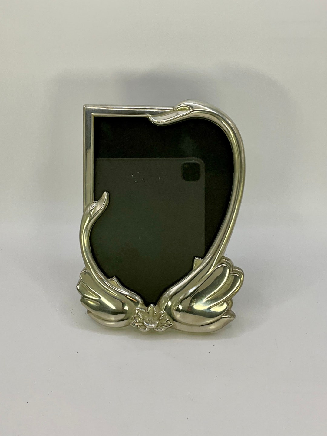 Elegant French Vintage Swan Themed Silver Plated Metal Picture Frame ...