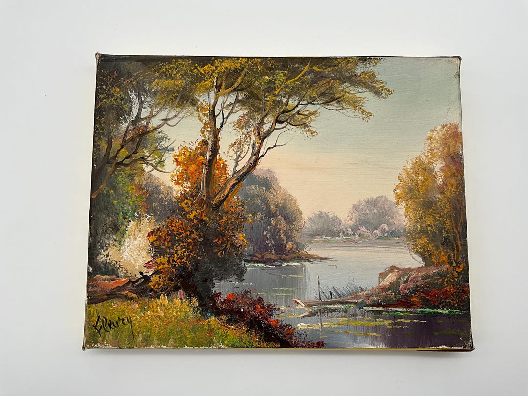 Beautiful French Vintage Hand Painted & Signed Oil Painting by Fleury ...