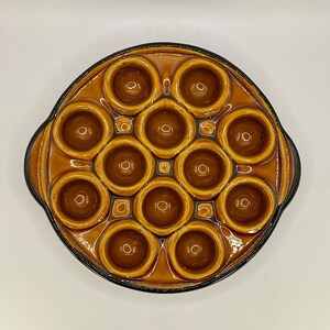 French Ornate Ceramic Escargot / Snail Serving Dish / Hors D Oeuvre ...