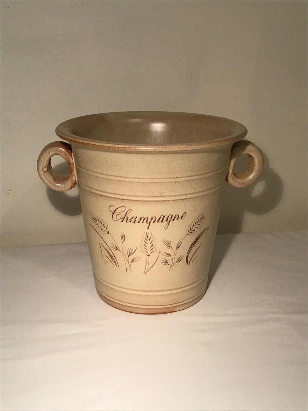 French Vintage Ceramic Hand Made Champagne Bucket With Champagne Wrote ...