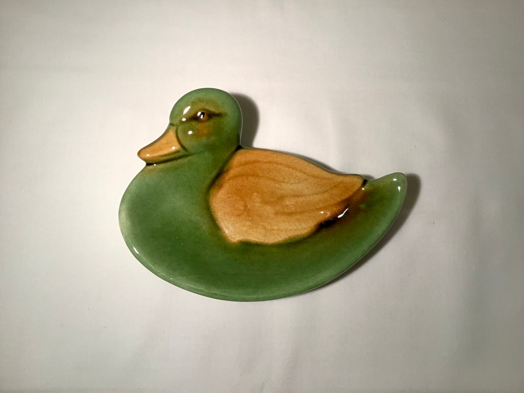 French Vintage Adorable Ceramic Duck Shaped Ornamental Dish / Butter ...