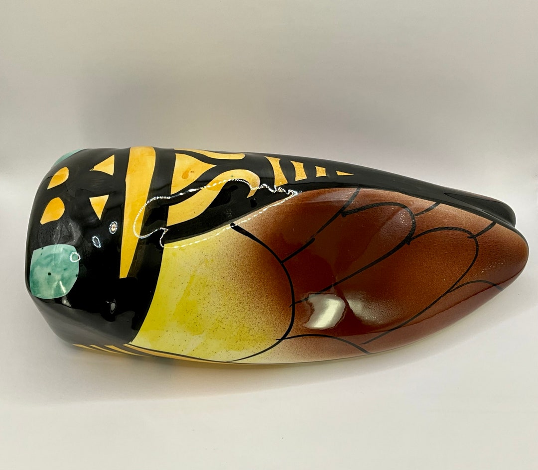 Stunning French Vintage Large Ceramic Cicada Planter Pot Wall Hanging ...