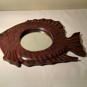 French Vintage Hand Made Wood and Plaster Decorative Fish Shaped Wall ...