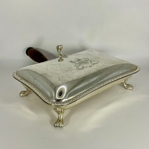 Stunning Italian Vintage Ornate Silver Plated Metal Silent Butler Crumb ...