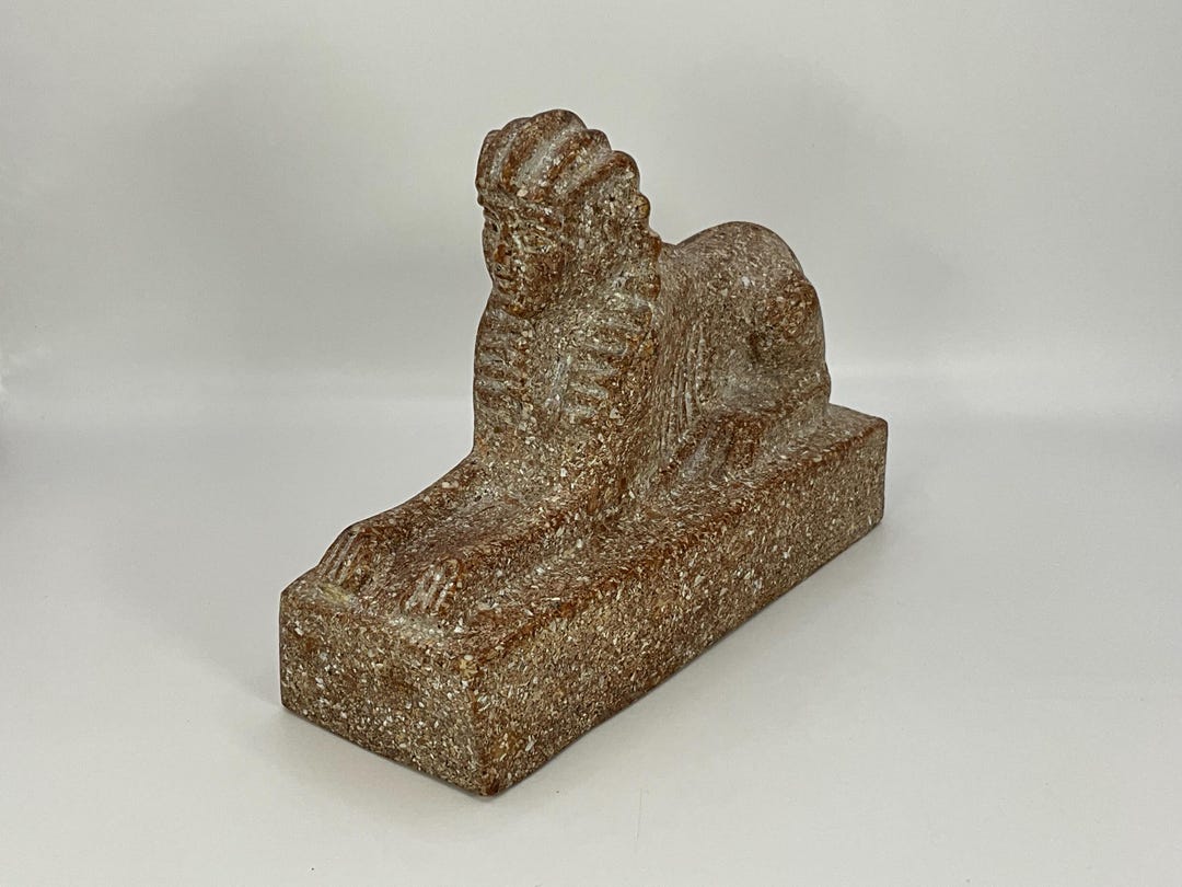 Egyptian Vintage Solid Statue of the Sphinx of Giza in Faux Marble ...
