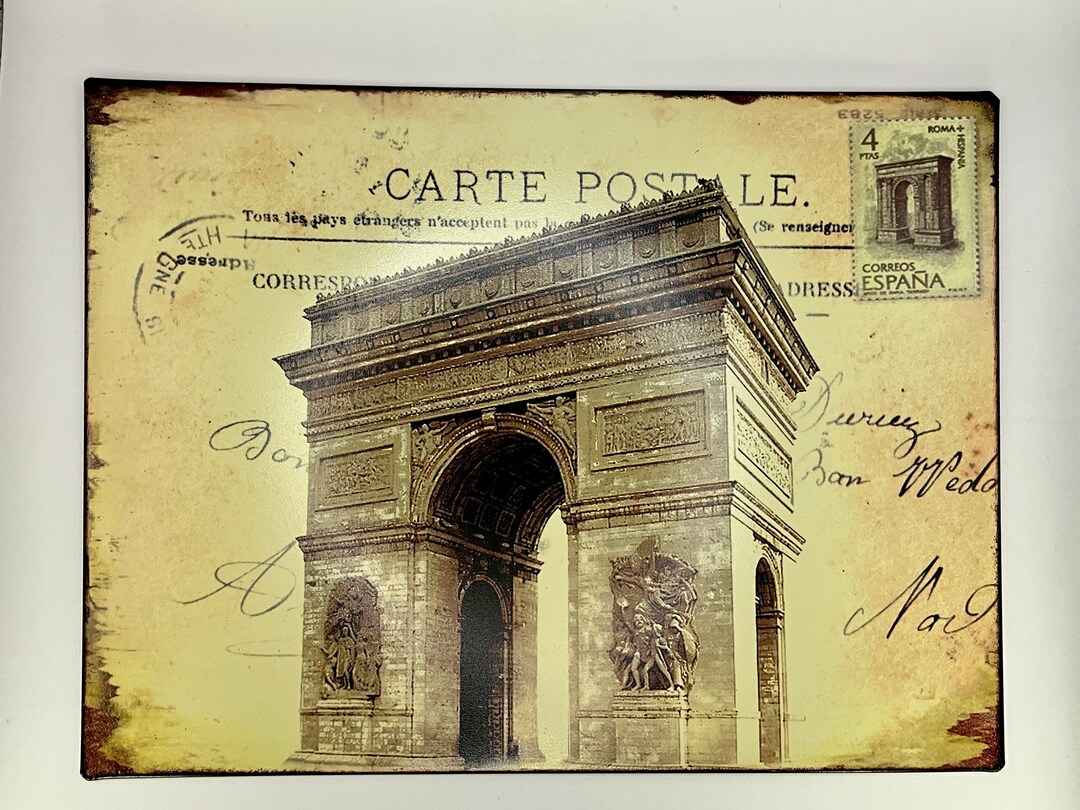 French Collectible Metal Plaque Wall Art of a Post Card. - Etsy