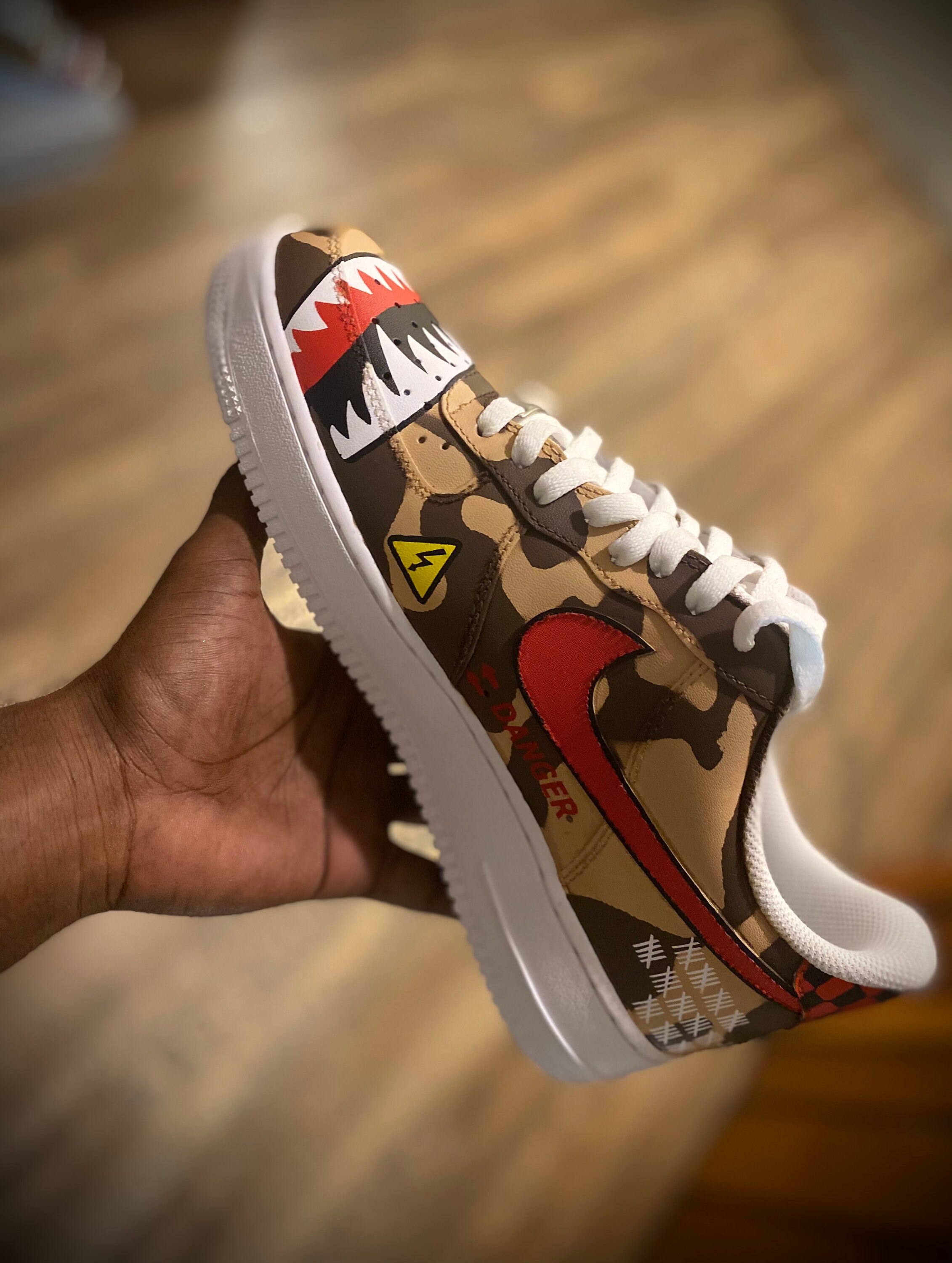 Custom Nike Af1 Sneakers Shark Teeth Bomber - Etsy