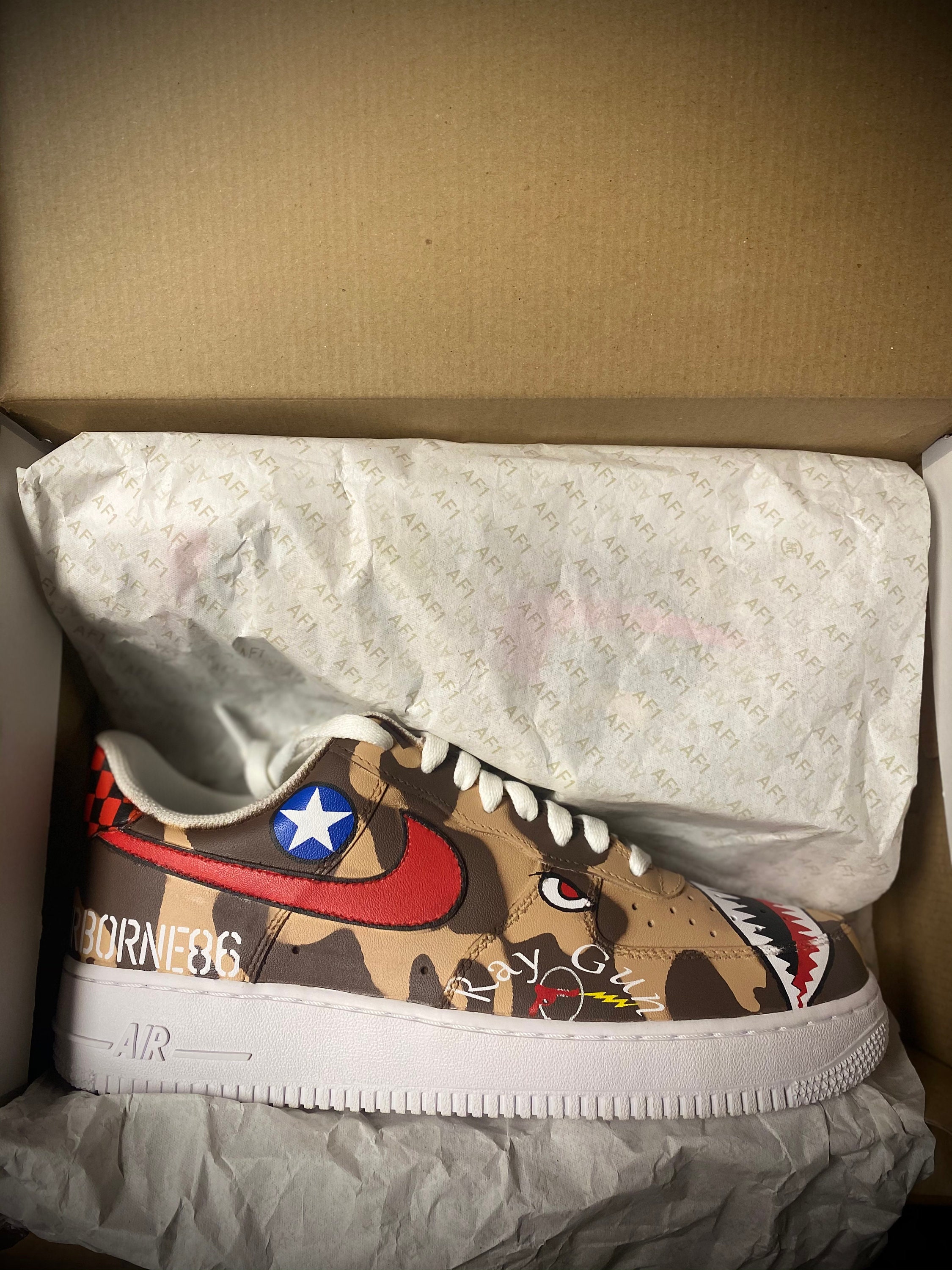 Custom Nike Af1 Sneakers Shark Teeth Bomber - Etsy