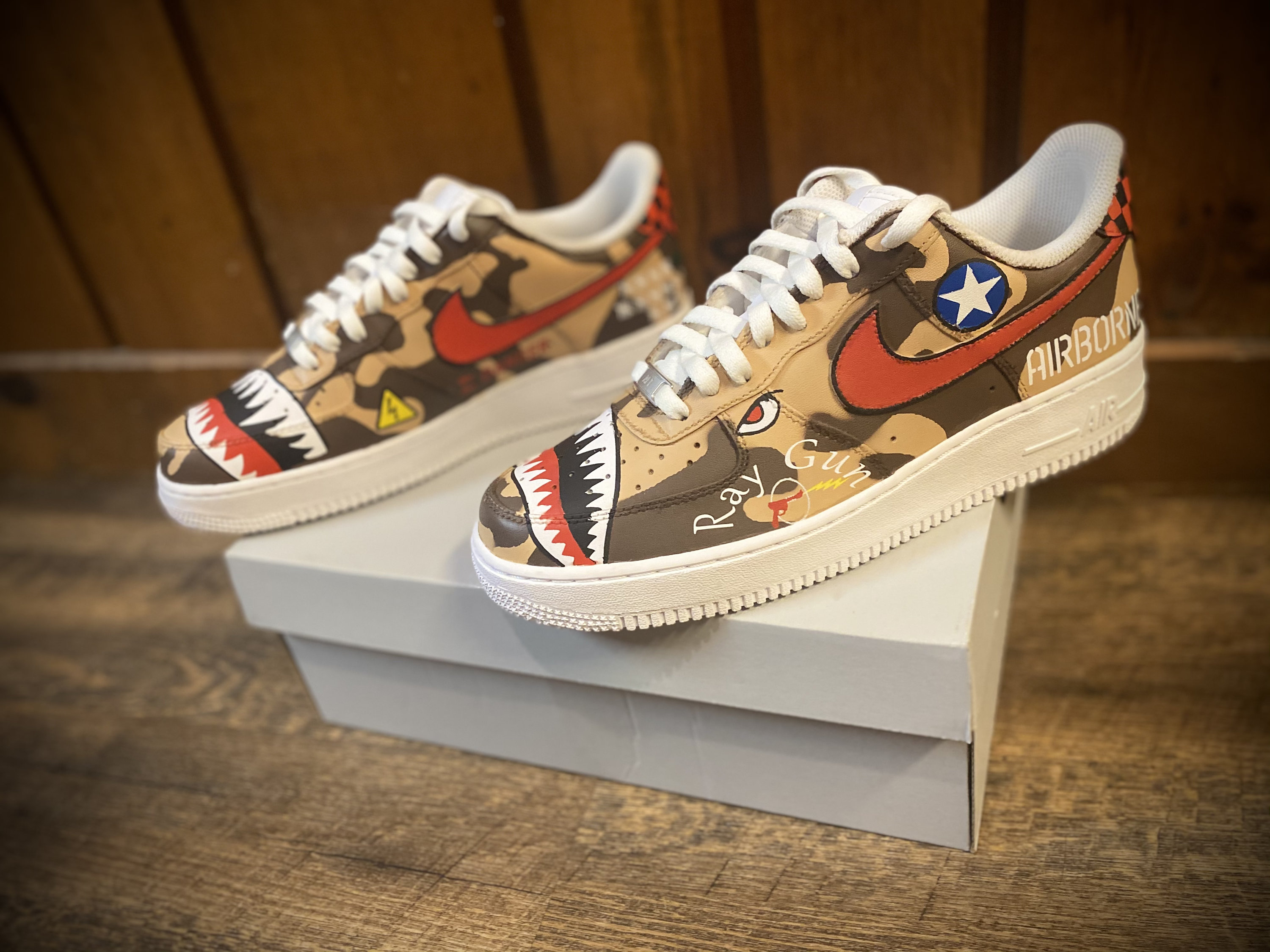 Custom Nike Af1 Sneakers Shark Teeth Bomber - Etsy