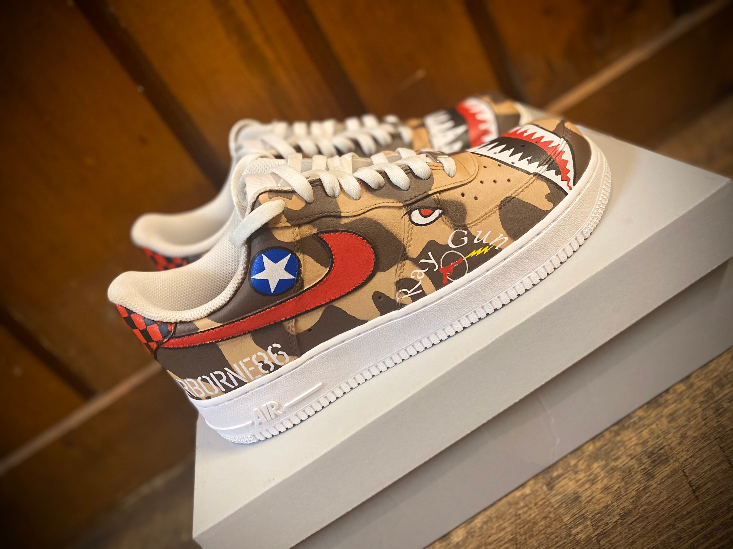 Custom Nike Af1 Sneakers Shark Teeth Bomber - Etsy