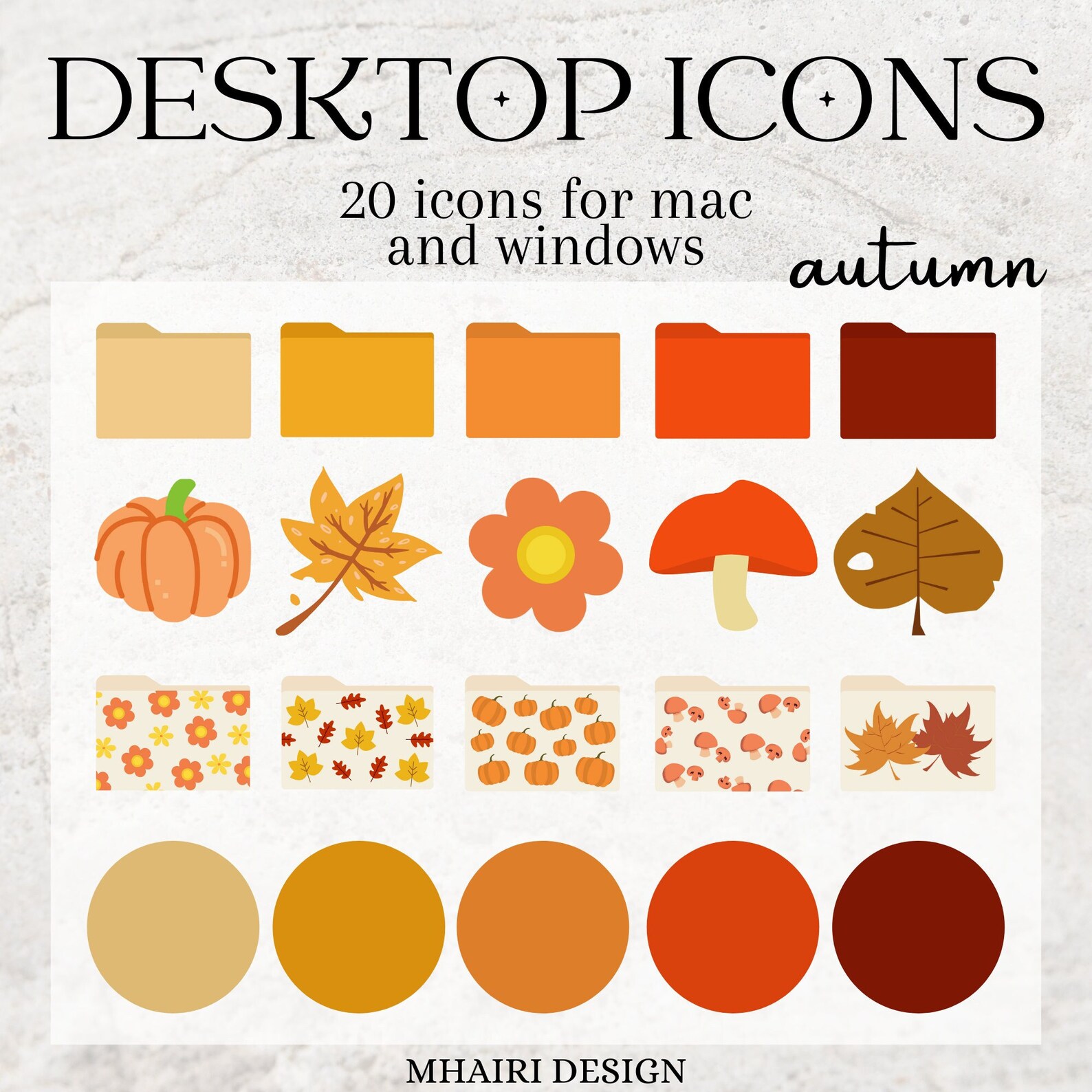 20 Autumn Folder Icons Desktop Icons for Mac and Windows | Etsy