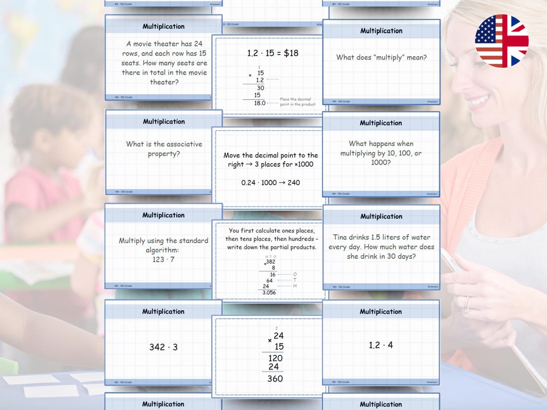 Multiplication Flashcards | Written Multiplication Practice With Whole ...
