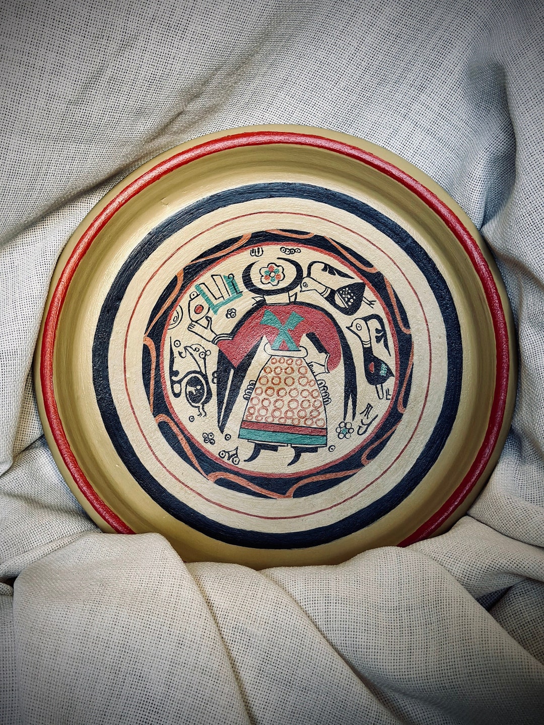 Unique Persian Plate, Pottery, Persian, Crescent, Horn, Centerpiece ...