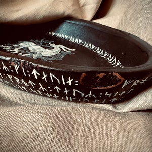 Norse Pottery Plate Dark Academia Jewelry Dish Ring Tray Key Bow Thor ...