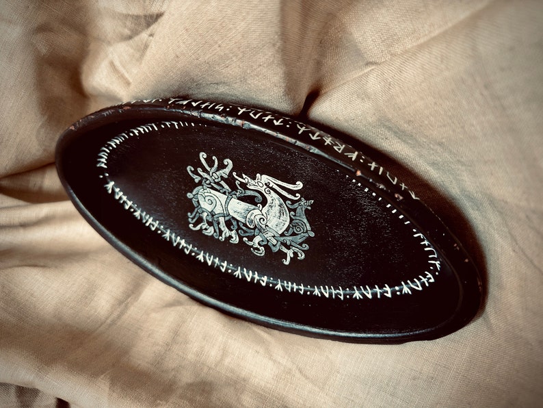Norse Pottery Plate Dark Academia Jewelry Dish Ring Tray Key Bow Thor ...