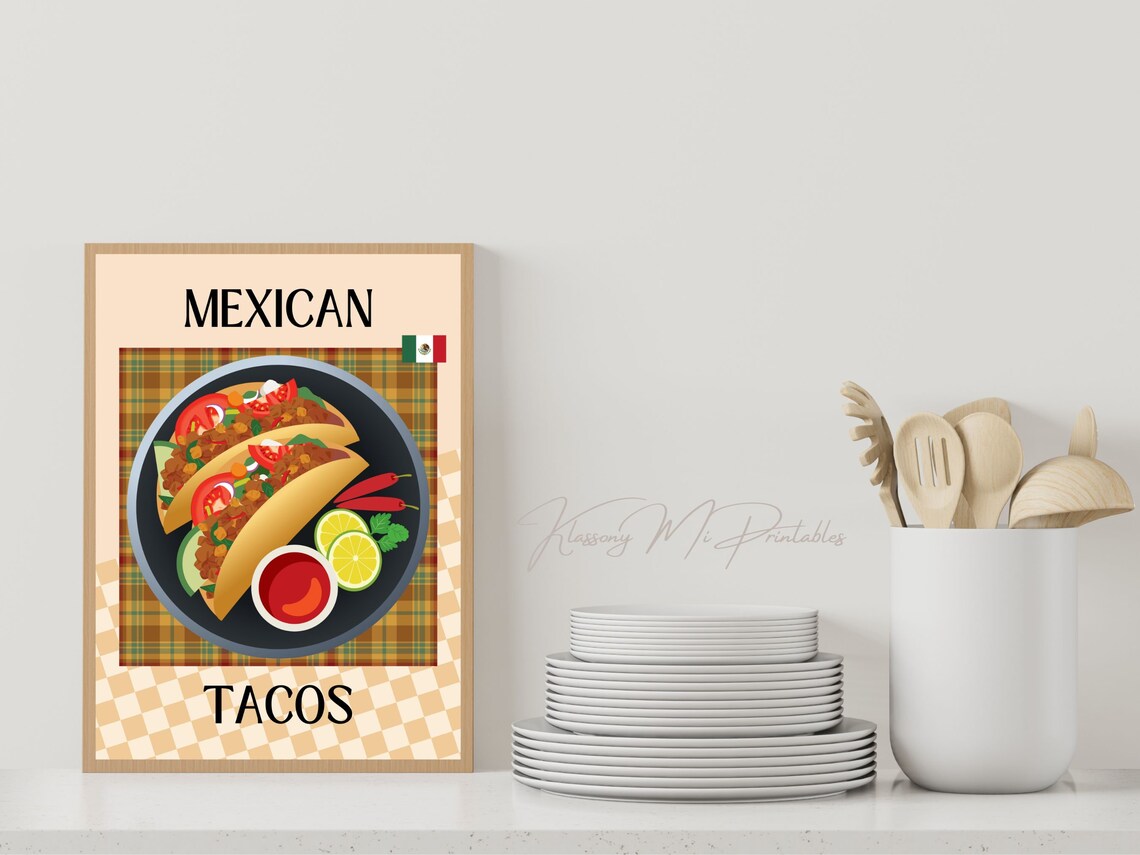 Spice up Your Walls Mexican Taco Art Printable, Mexican Cuisine ...