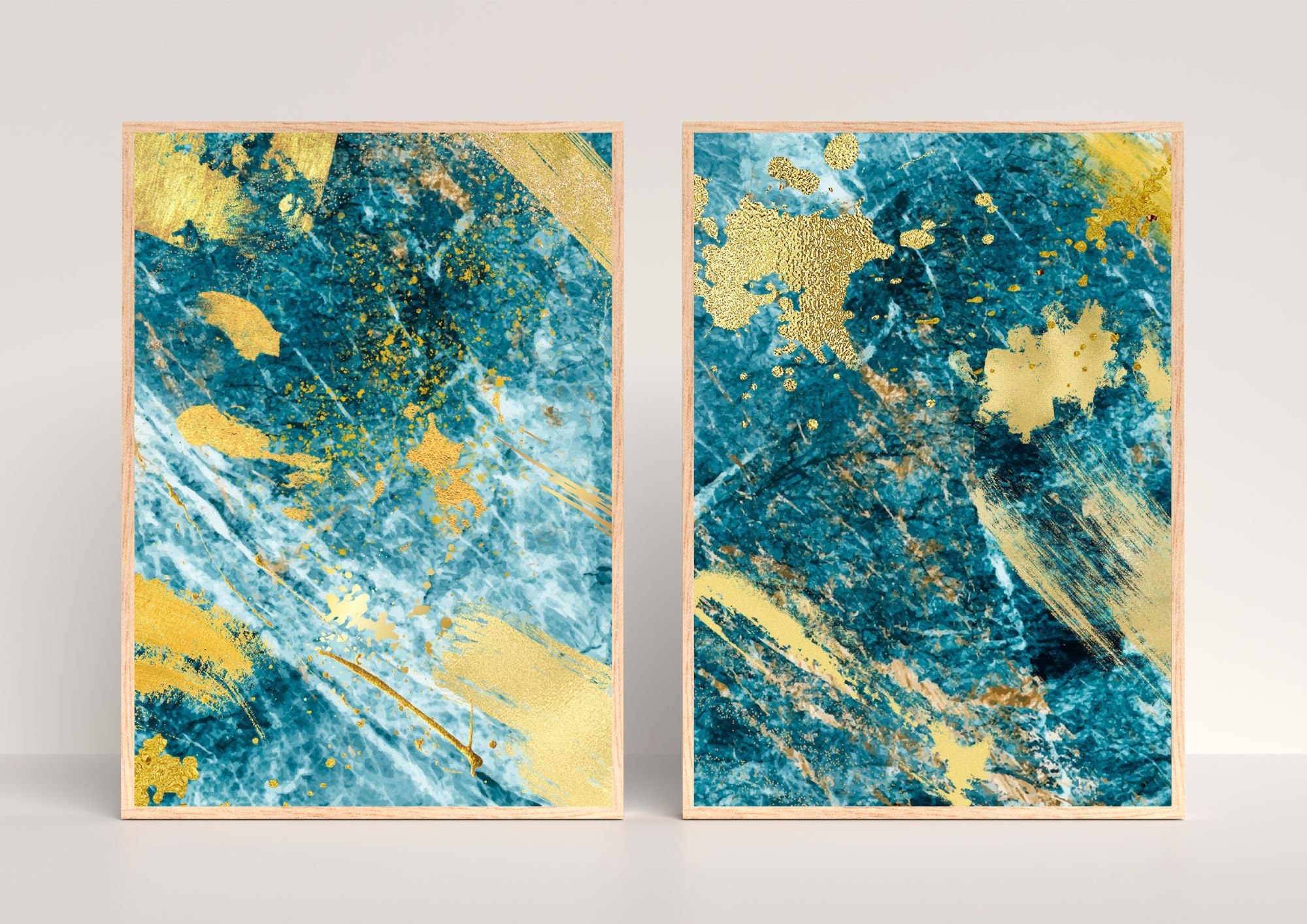 Blue Marble Printable Wall Art Set of 2 Marble Wall Decor - Etsy