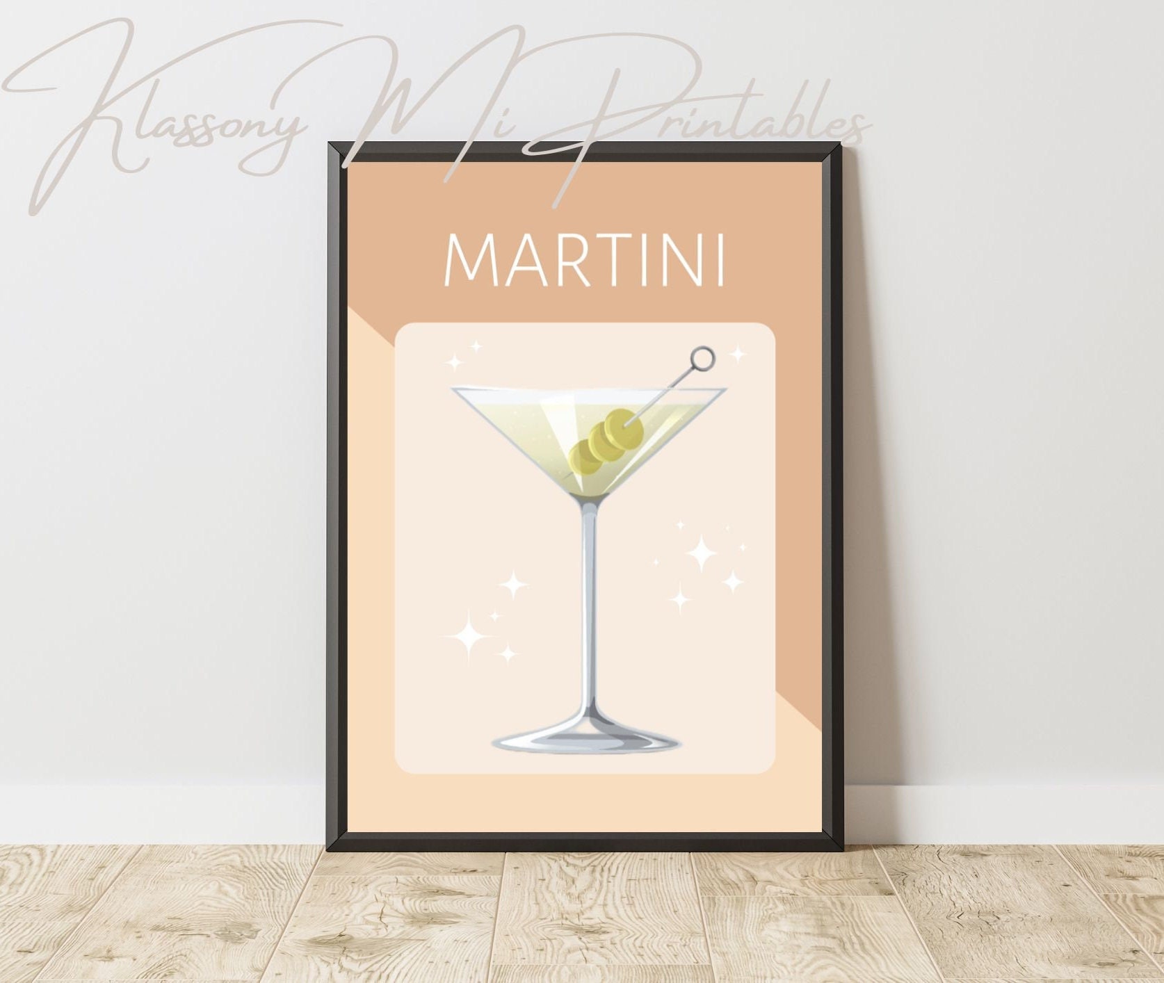 Martini Cocktail Drink Digital Download, Martini Drink Printable Wall ...