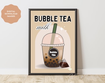 Boba, Milk Tea, Printable, Artwork, Digital Download - Etsy