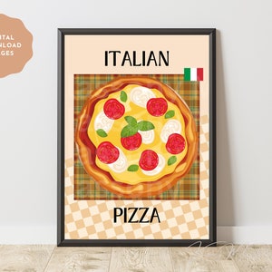 Italian Pizza Printable Wall Art, Italian Cuisine Home Decor, Classic ...
