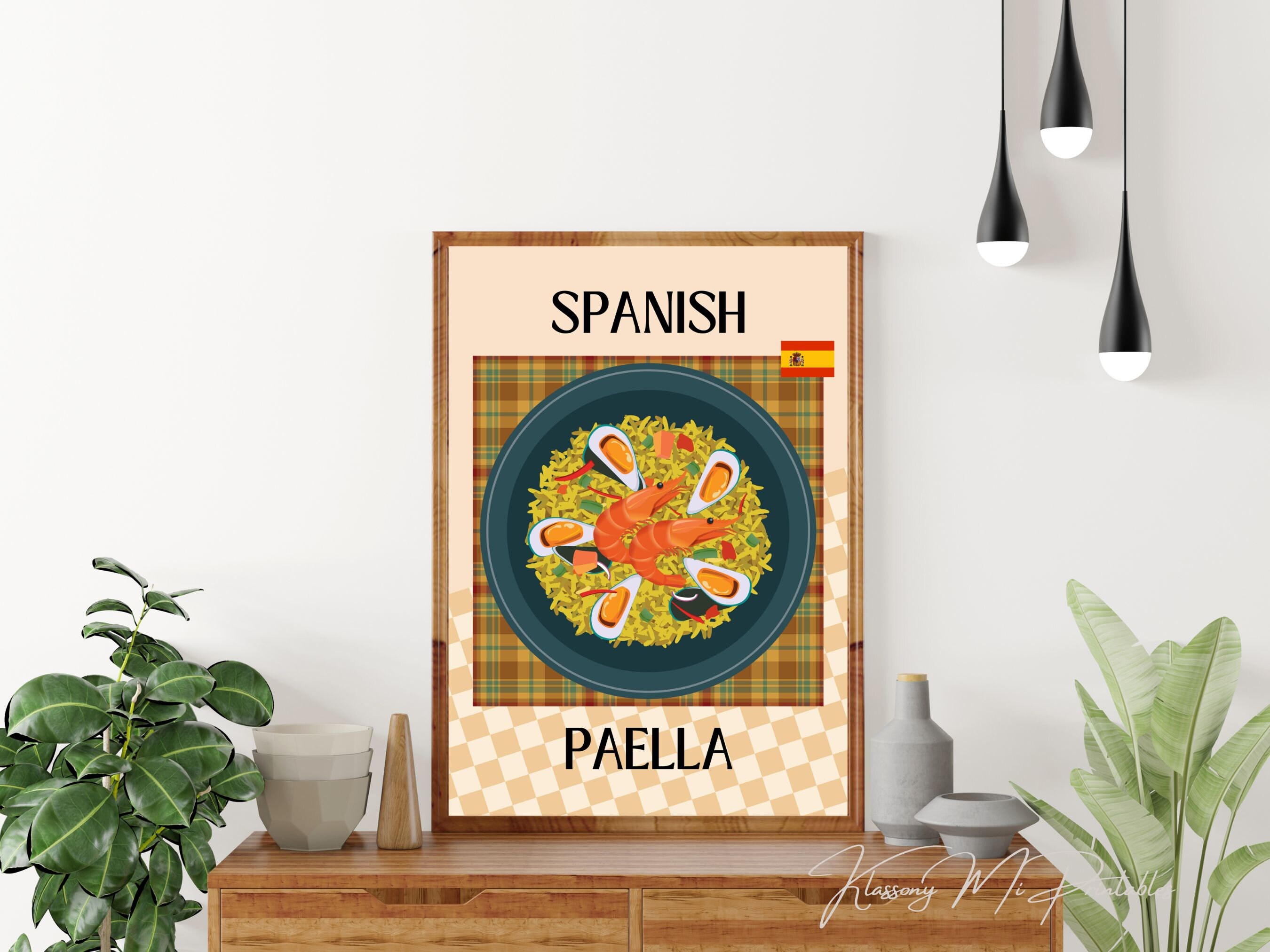 Authentic Spanish Paella Printable Wall Art DIGITAL DOWNLOAD, Taste of ...