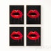 Red Hot Lips Set of 4 Printable Wall Art Prints With Unique Styles ...