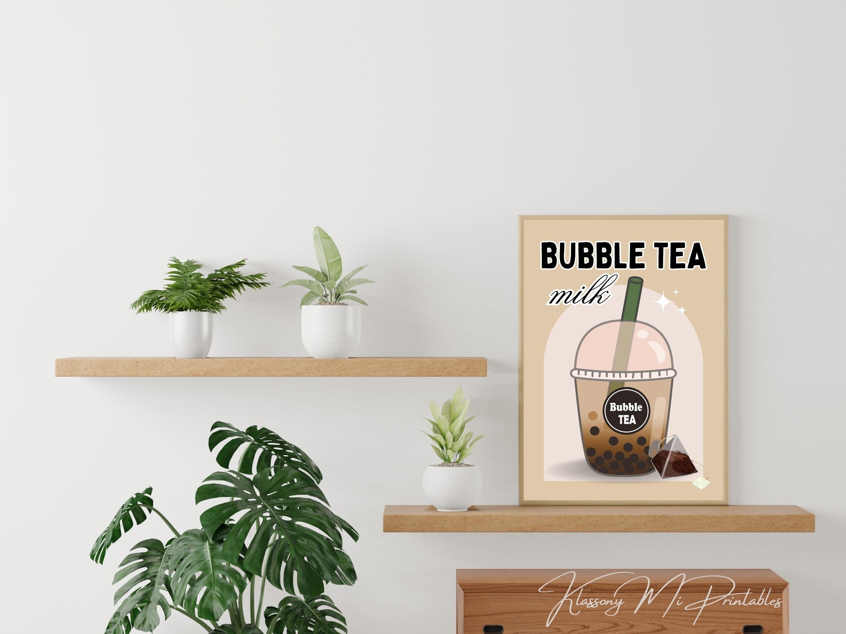 Bubble Tea Art Print Boba Milk Tea Poster Bubble Tea Shop Printable ...