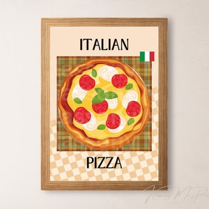 Italian Pizza Printable Wall Art, Italian Cuisine Home Decor, Classic ...