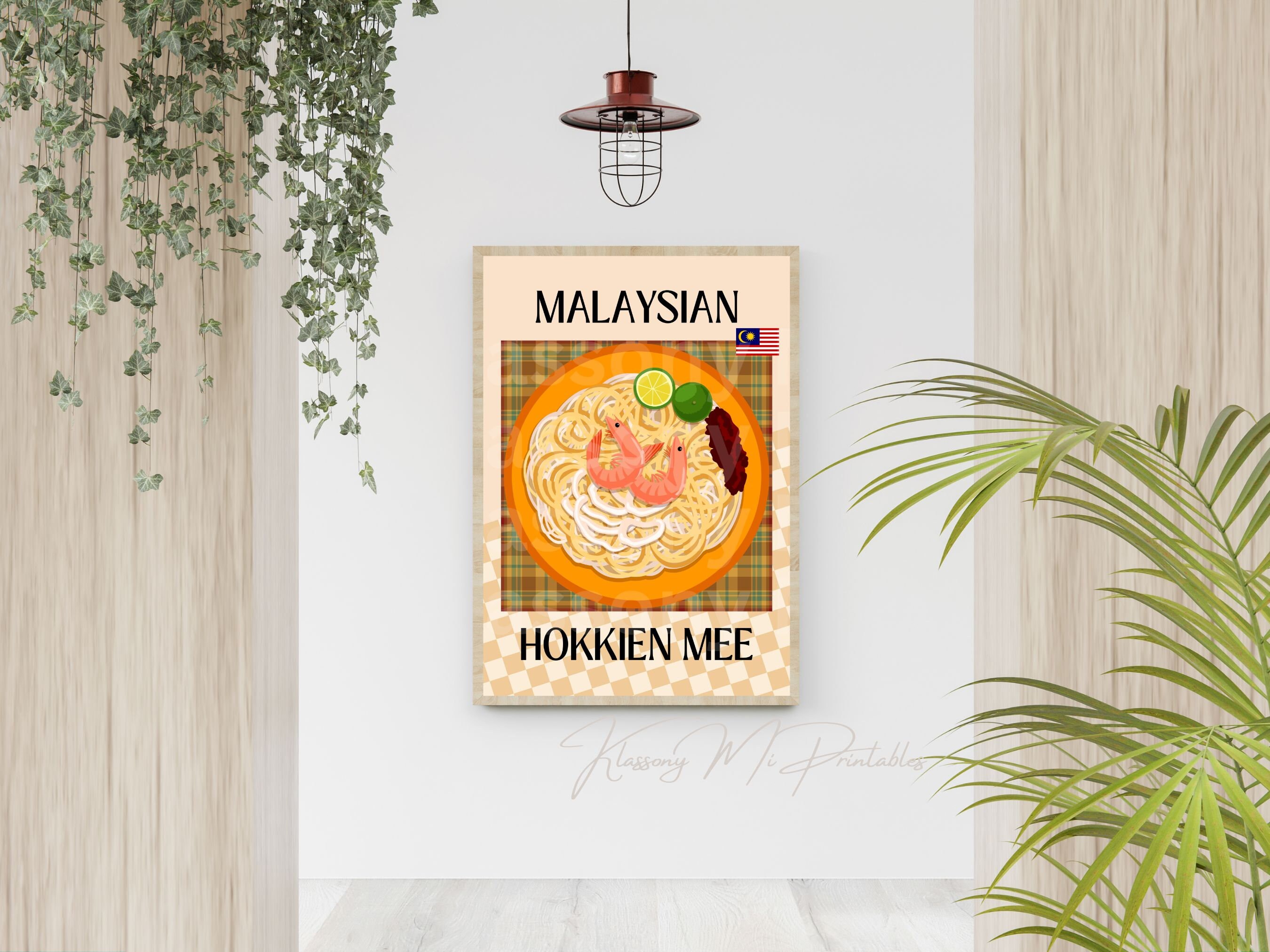 Malaysian Hokkien Mee Printable Wall Art, Malaysian Cuisine Home Decor ...