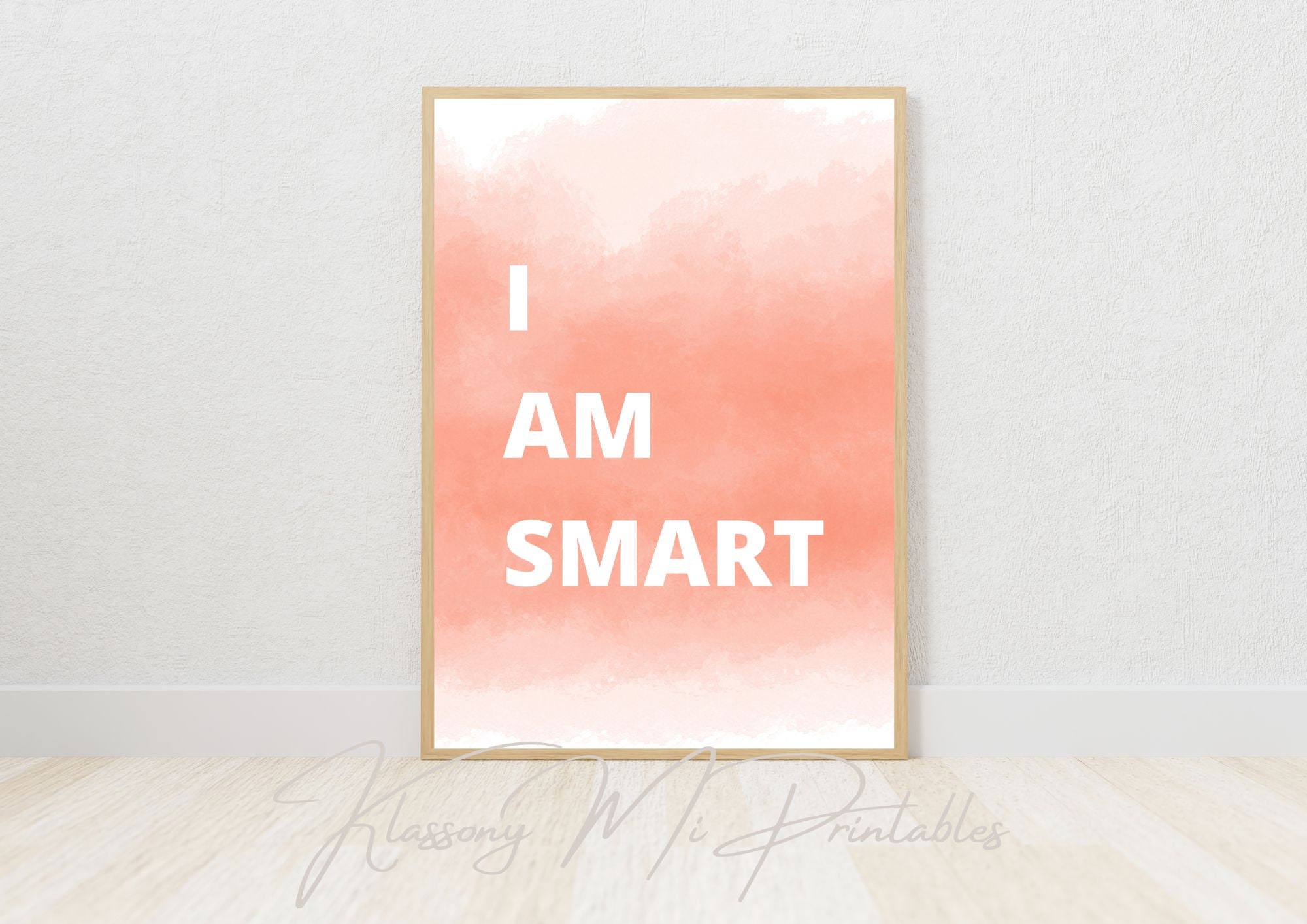I Am Smart Affirmation Wall Art, I Am Smart Quote Digital Print, Saying ...