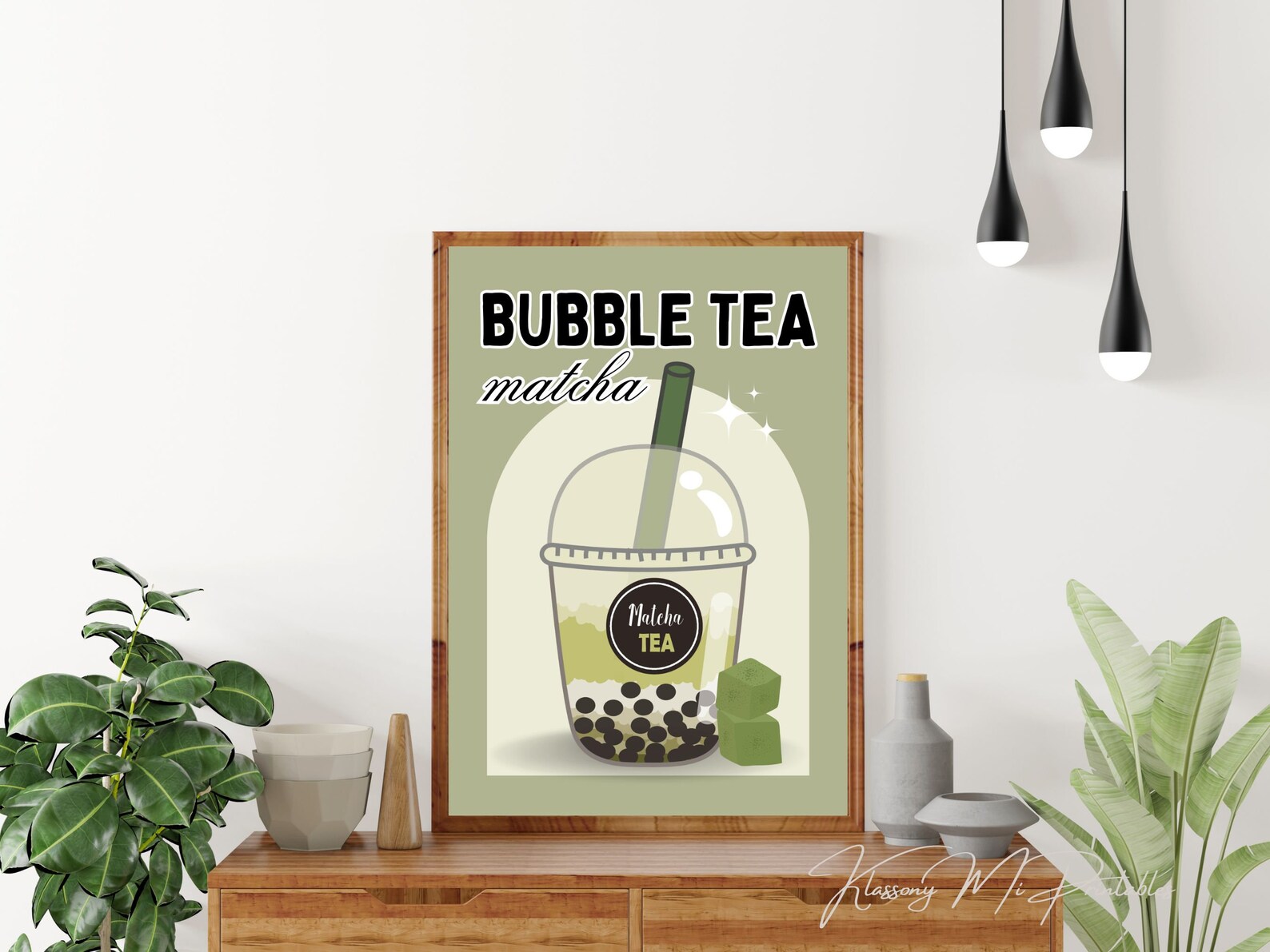 Bubble Tea Art Print, Boba Milk Matcha Tea Poster, Bubble Tea Shop ...