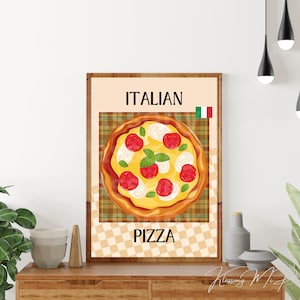 Italian Pizza Printable Wall Art, Italian Cuisine Home Decor, Classic ...