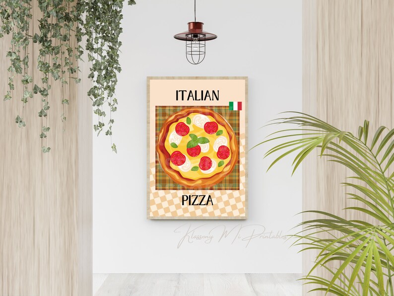 Italian Pizza Printable Wall Art, Italian Cuisine Home Decor, Classic ...