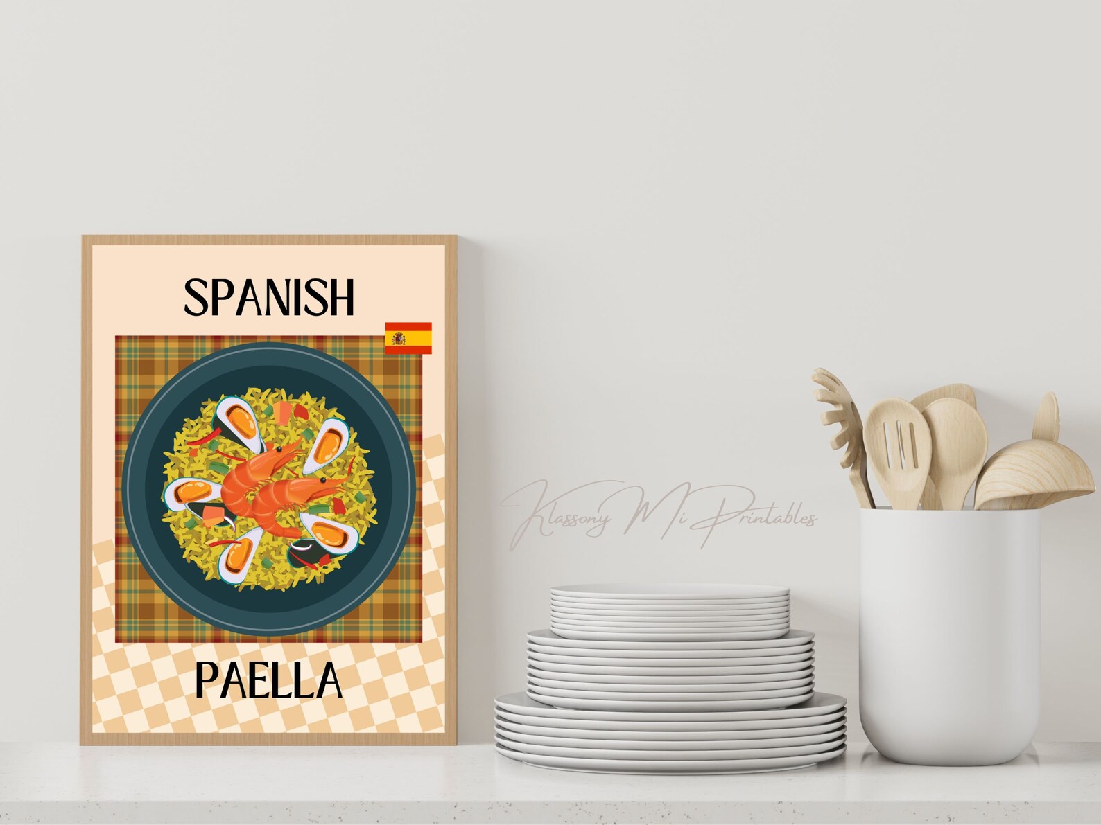 Authentic Spanish Paella Printable Wall Art DIGITAL DOWNLOAD, Taste of ...