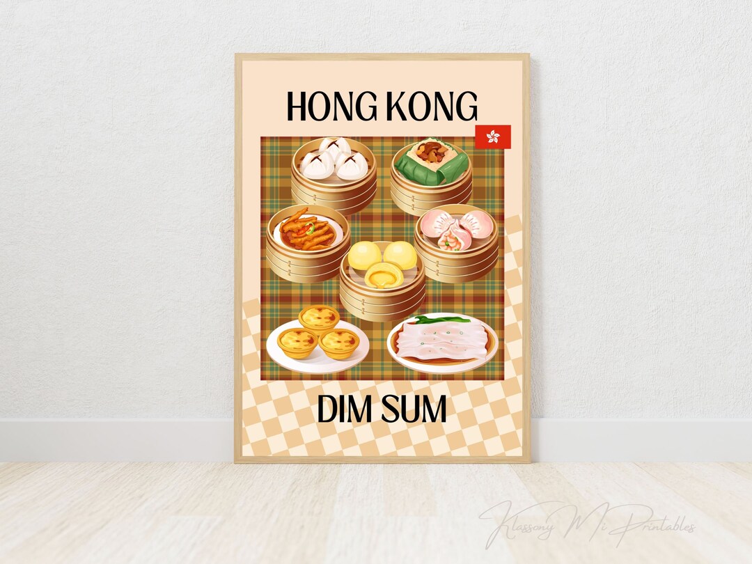 Hong Kong Dim Sum Printable Wall Art for Food Lovers, Popular Authentic ...