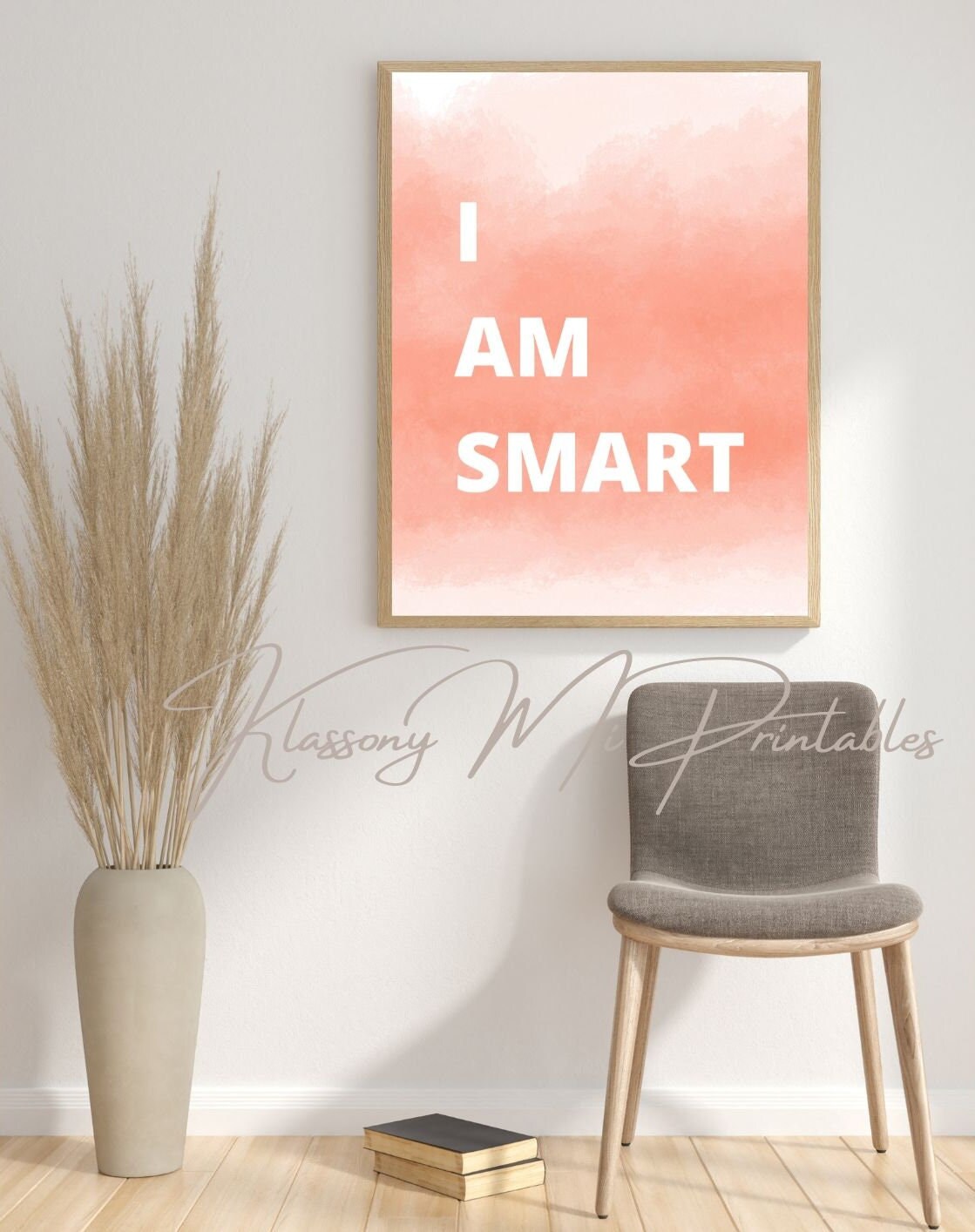I Am Smart Affirmation Wall Art, I Am Smart Quote Digital Print, Saying ...