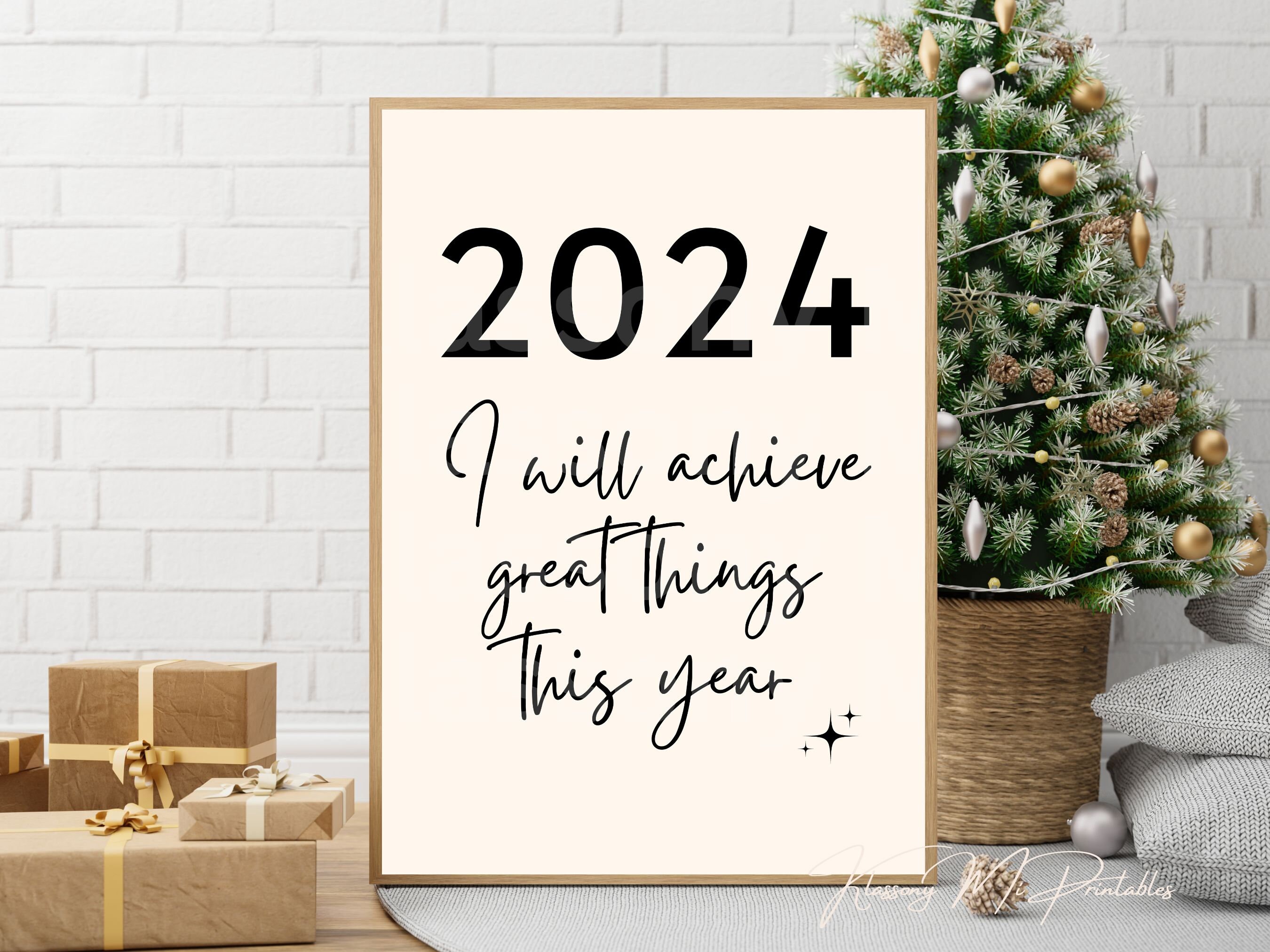 2024 I Will Achieve Great Things This Year Slogan Print, 2024 New Year ...