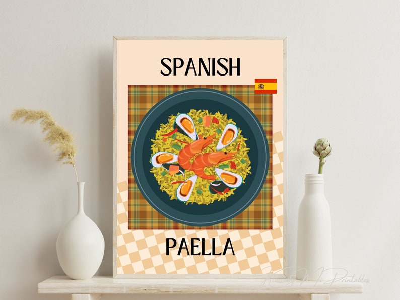 Authentic Spanish Paella Printable Wall Art DIGITAL DOWNLOAD, Taste of ...