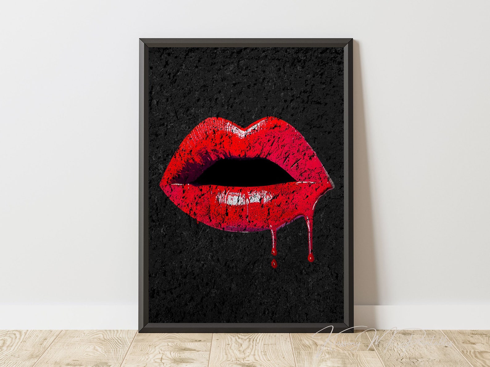 Red Hot Lips Set of 4 Printable Wall Art Prints With Unique Styles ...