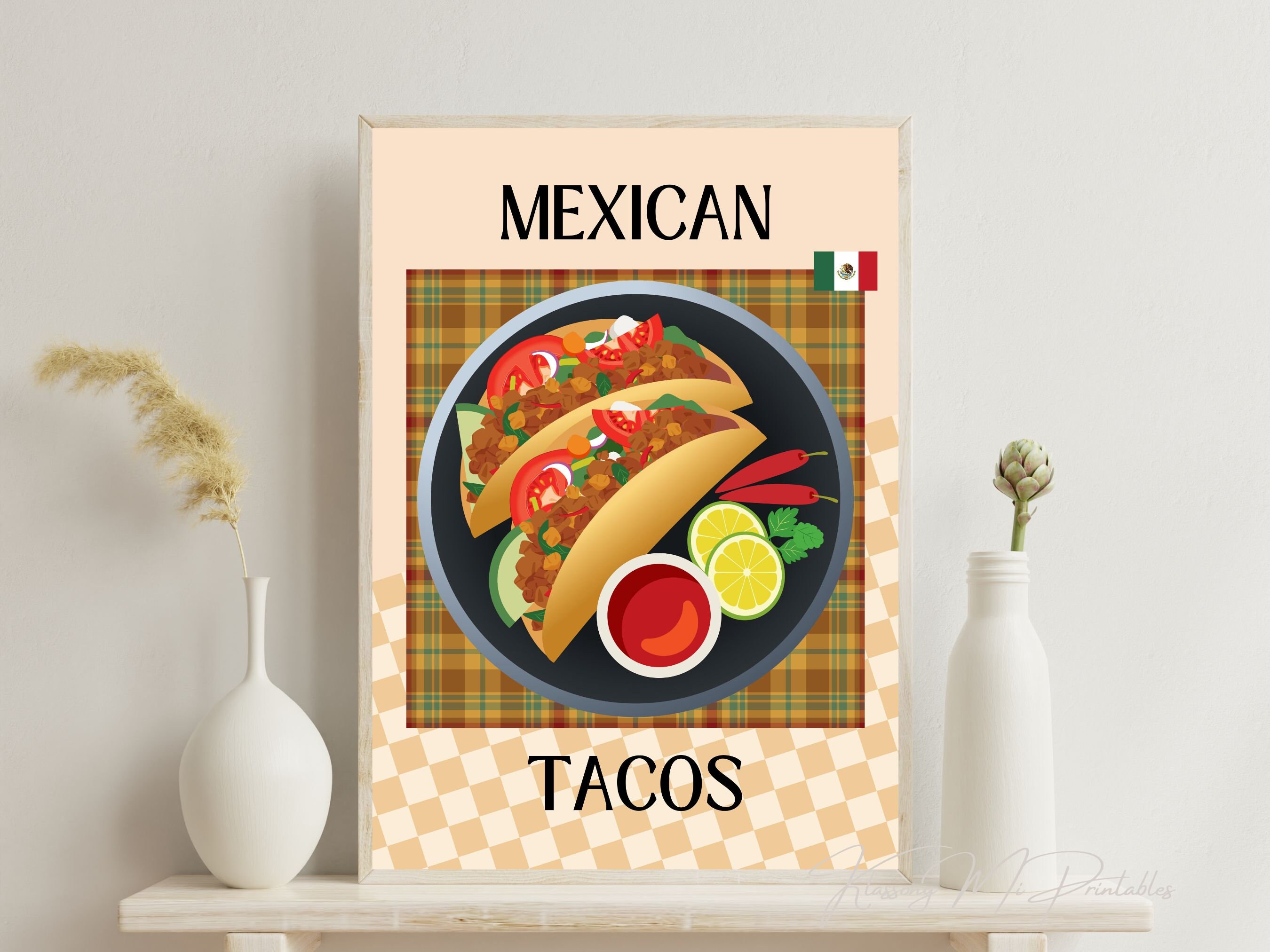 Spice up Your Walls Mexican Taco Art Printable, Mexican Cuisine ...