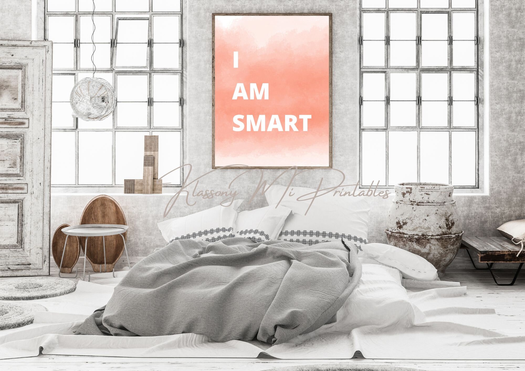 I Am Smart Affirmation Wall Art, I Am Smart Quote Digital Print, Saying ...