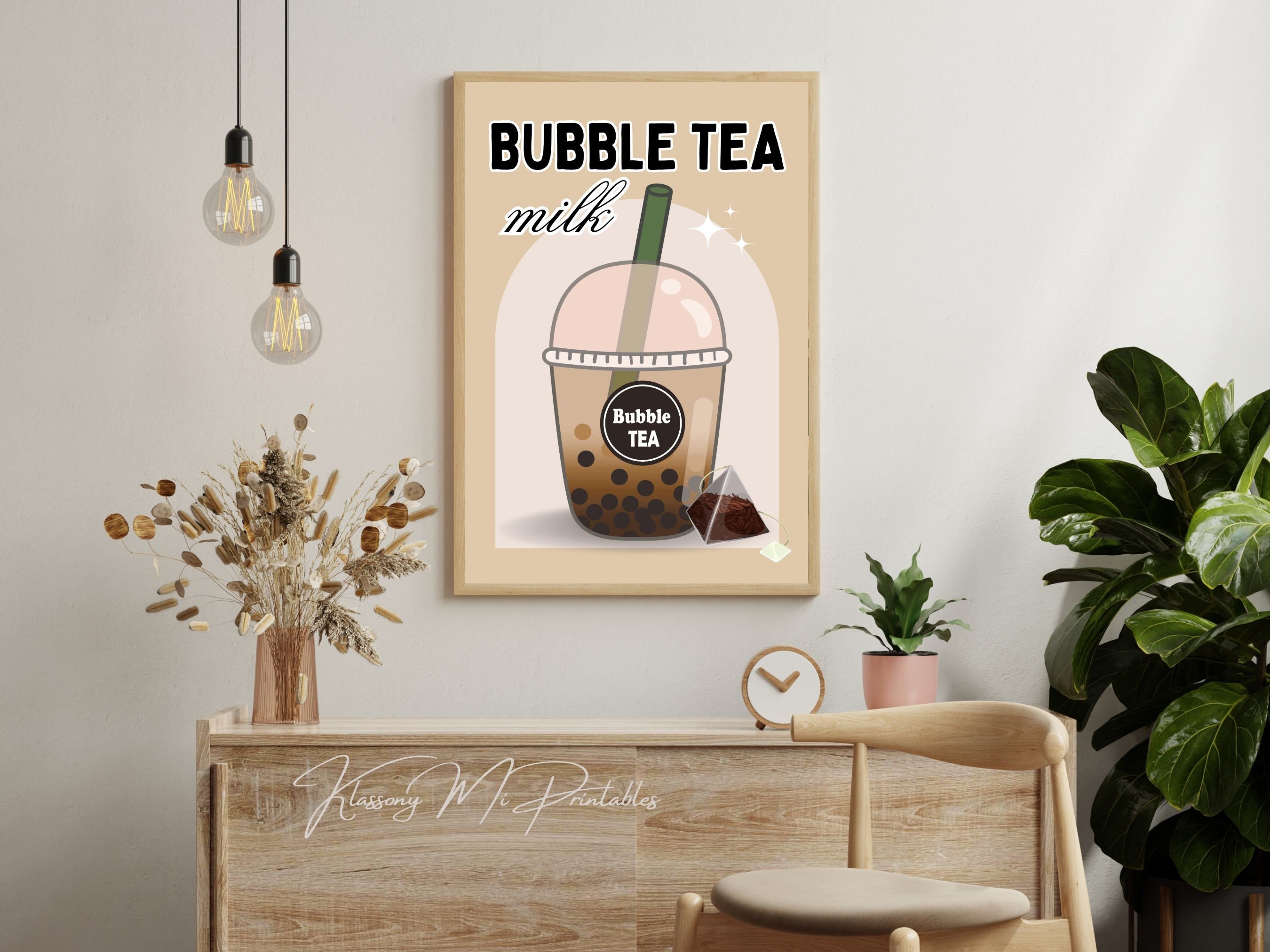 Bubble Tea Art Print Boba Milk Tea Poster Bubble Tea Shop Printable ...