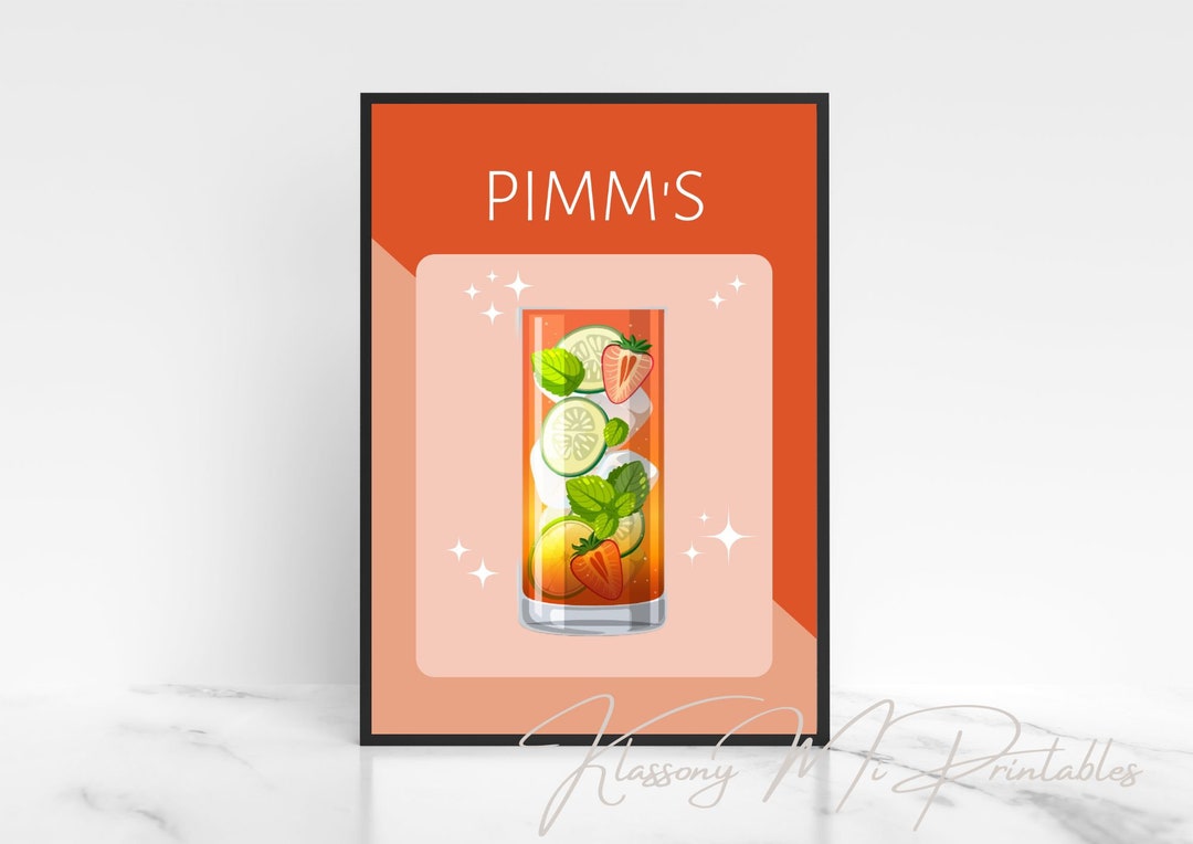Pimm's Cocktail Digital Wall Art Decor, Pimm's Printable Art Download ...